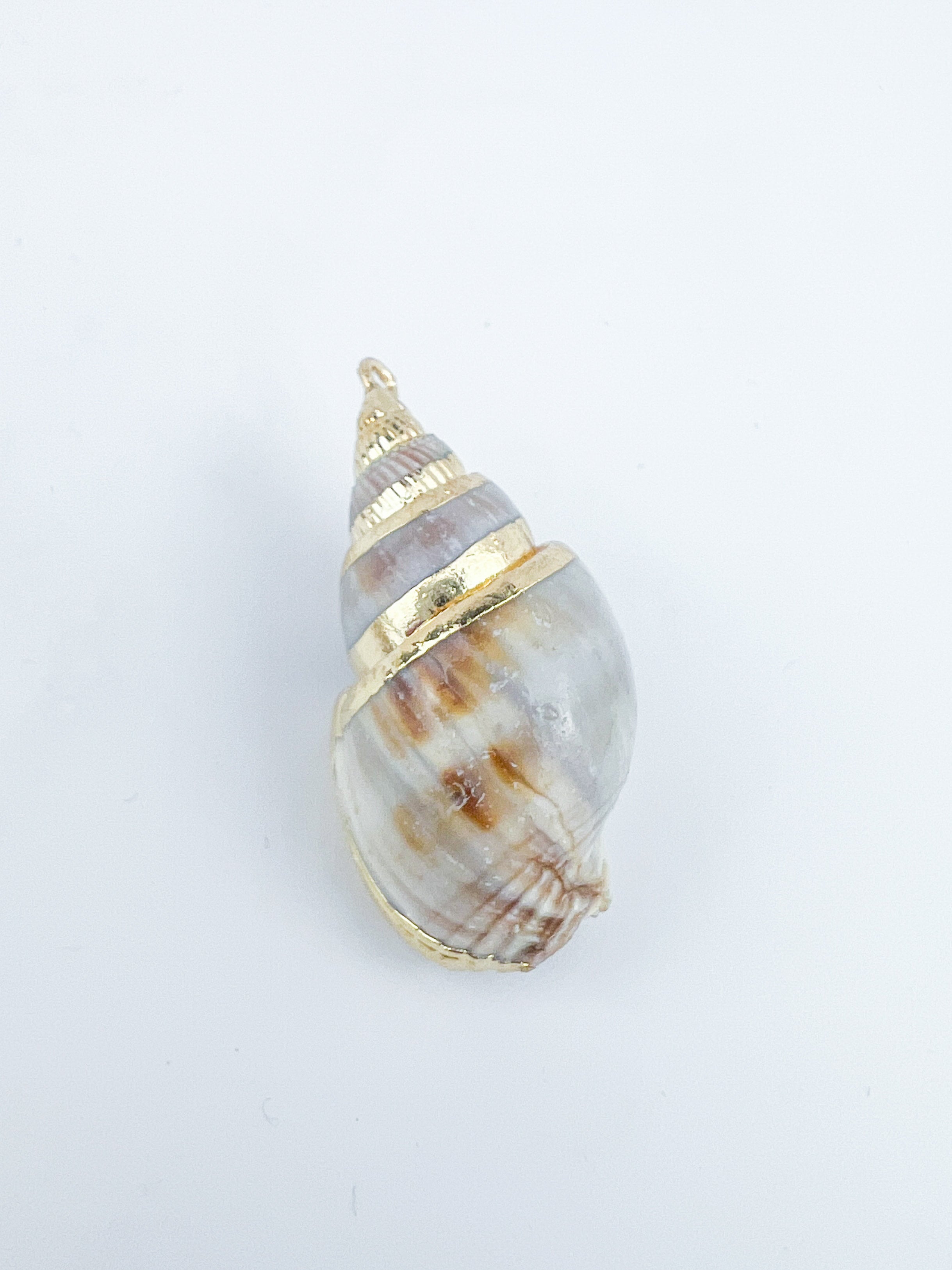 Large Solid Gold Detail Conch Shell Charm